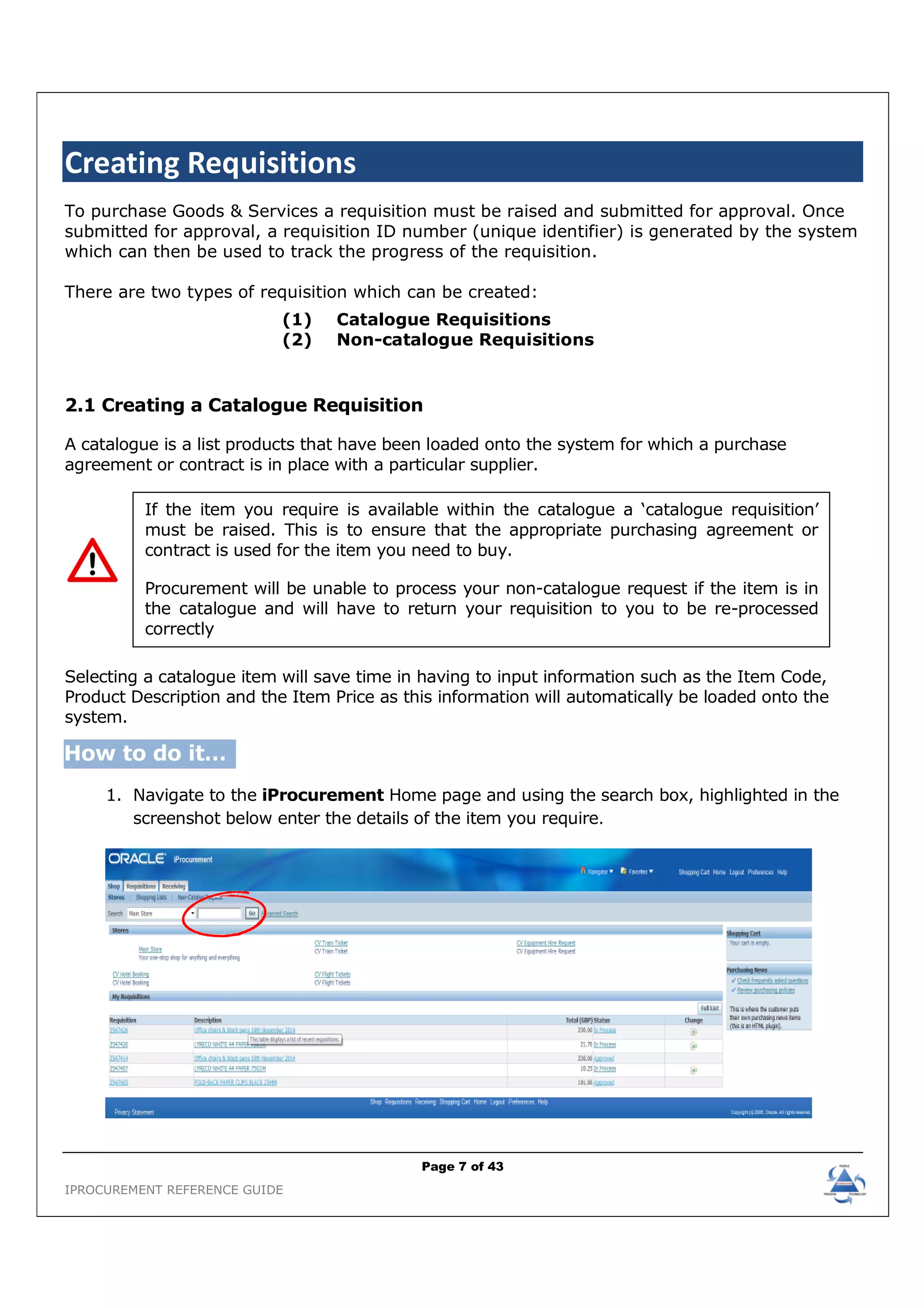Oracle R12 iProcurement Reference Guide | PDF
