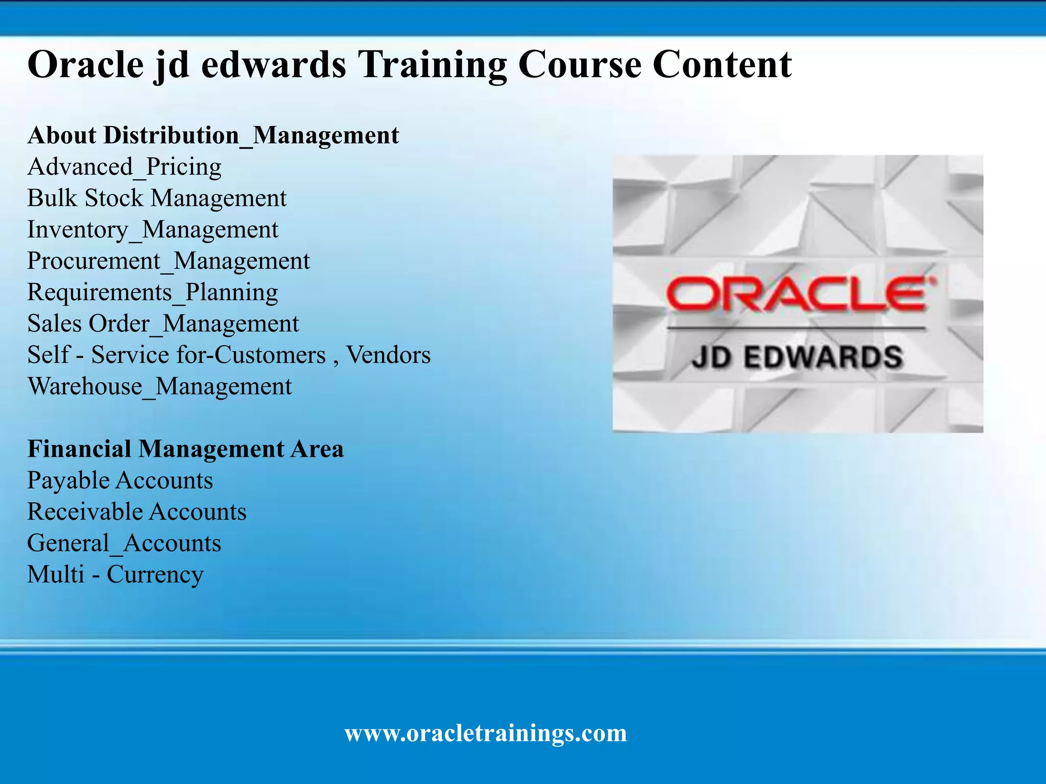 oracle jd edwards training | oracle jd edwards | jd edwards | PPTX