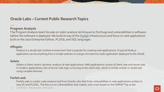 Oracle Labs - research mission & project potfolio | PPT
