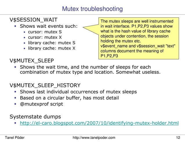 Oracle Latch And Mutex Contention Troubleshooting Ppt