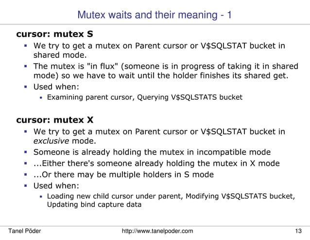 Oracle Latch And Mutex Contention Troubleshooting Ppt