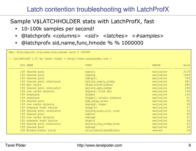 Oracle Latch and Mutex Contention Troubleshooting | PPT
