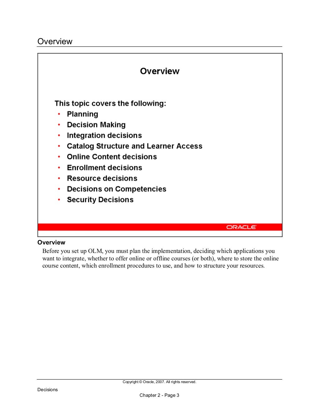 Oracle Learning Management