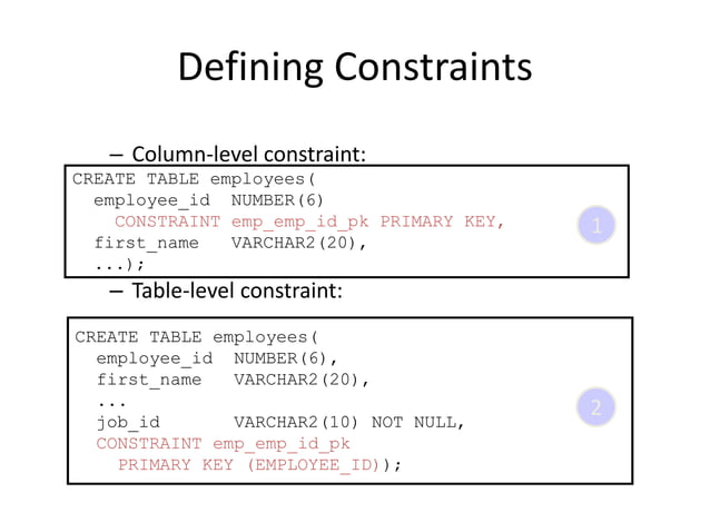 DDL(Data defination Language ) Using Oracle | PPT