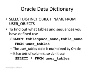DDL(Data defination Language ) Using Oracle | PPT