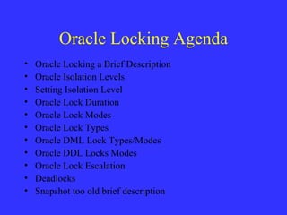 Oracle locking | PPT