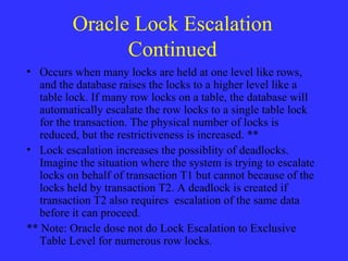Oracle locking | PPT