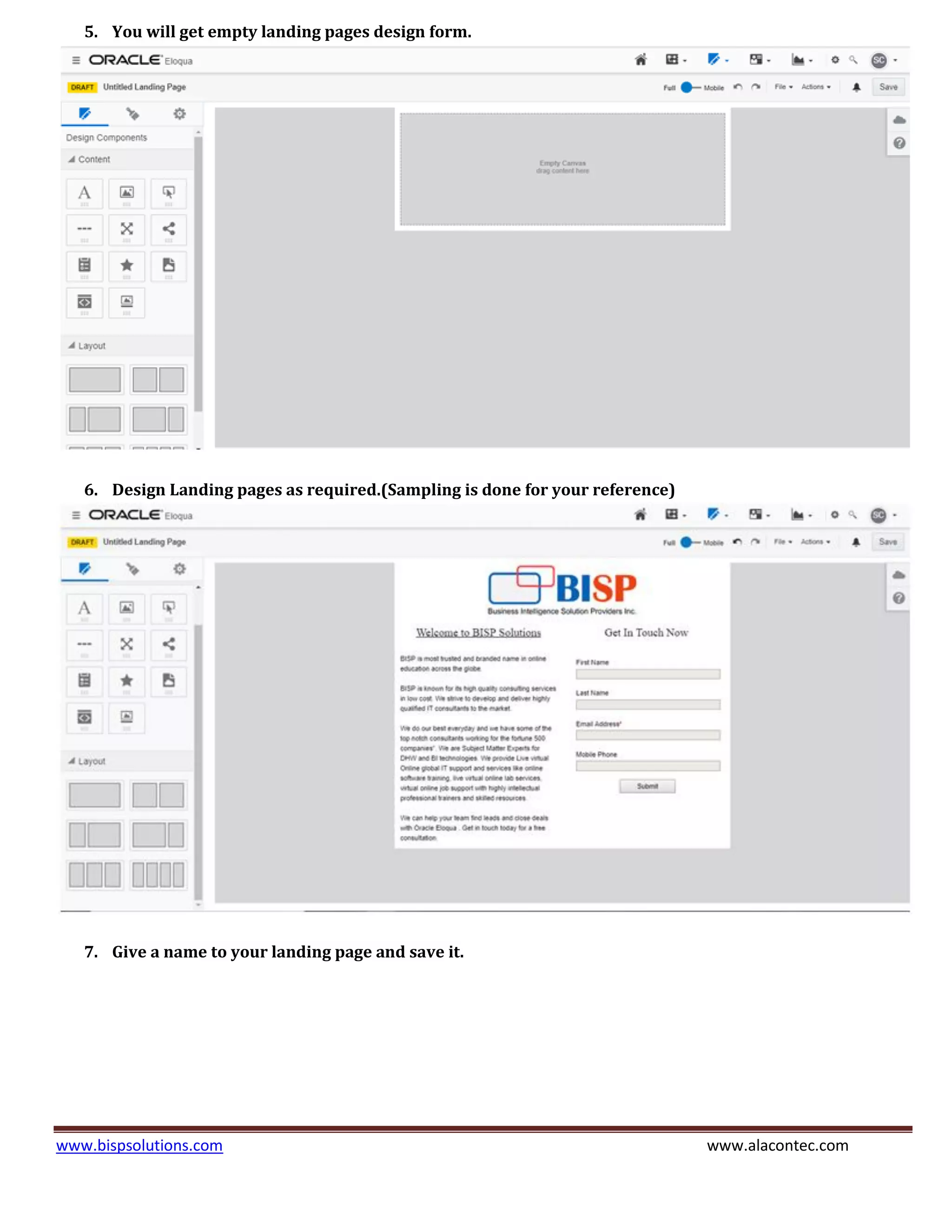 Oracle marketing cloud Designing landing pages in eloqua-converted | PDF