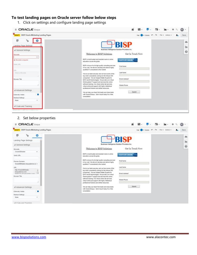 Oracle marketing cloud Designing landing pages in eloqua-converted | PDF