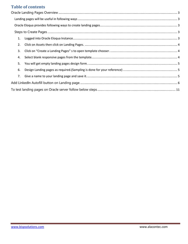Oracle marketing cloud Designing landing pages in eloqua-converted | PDF