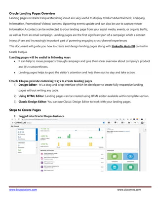 Oracle marketing cloud Designing landing pages in eloqua-converted | PDF