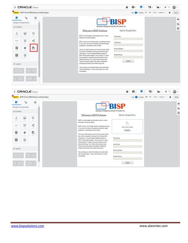 Oracle marketing cloud Designing landing pages in eloqua-converted | PDF