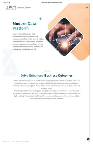 Oracle Modern Data Platform | Astute Business Solutions | PDF
