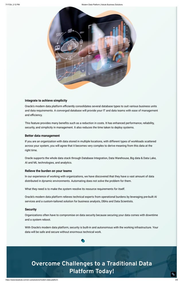 Oracle Modern Data Platform | Astute Business Solutions | PDF