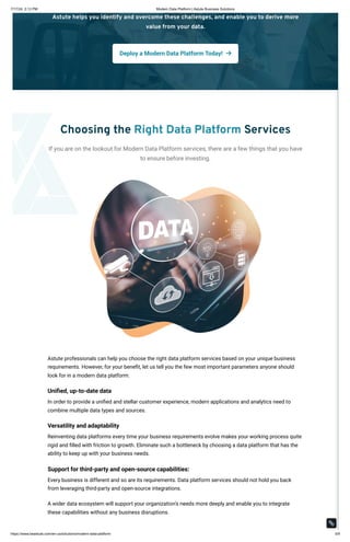 Oracle Modern Data Platform | Astute Business Solutions | PDF