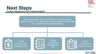 Oracle Cloud modernized Finance Process at CSL | PDF
