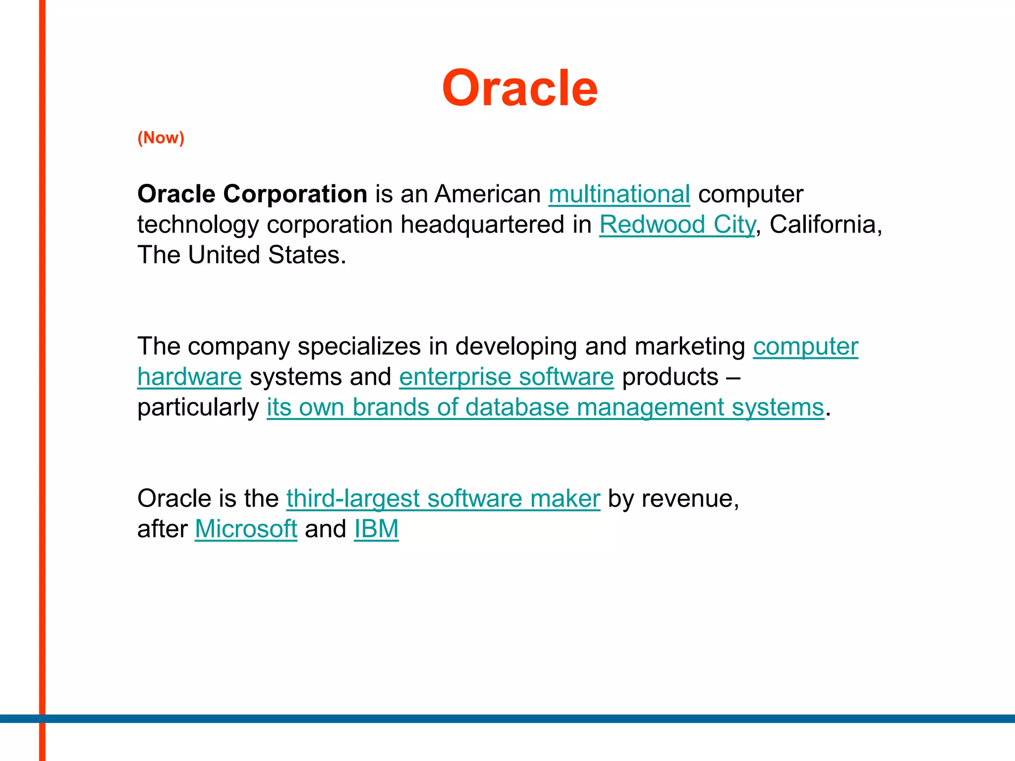 Oracle Mysql Comparison Pptx Databases Computer Software And Applications