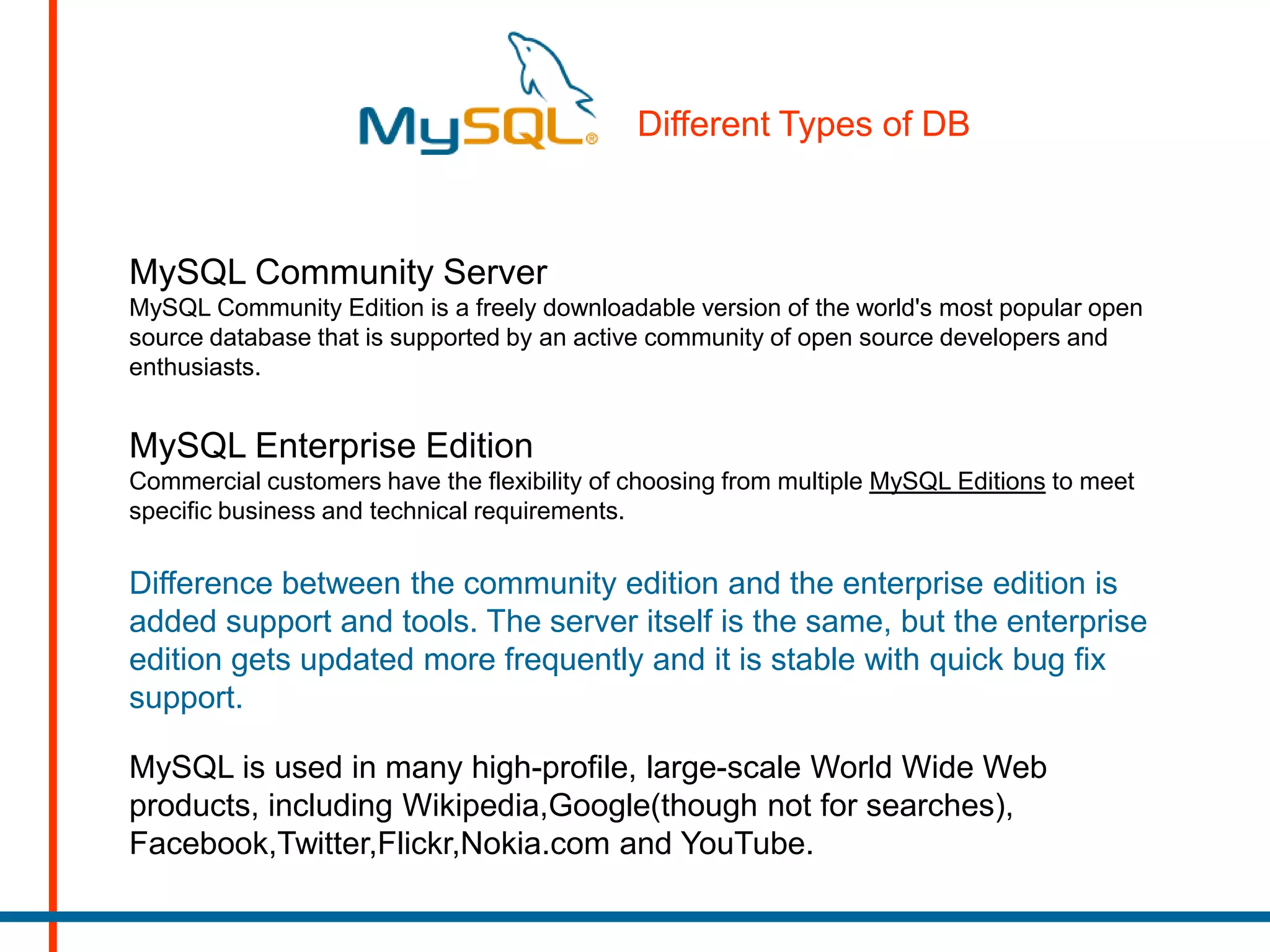 Oracle mysql comparison | PPTX