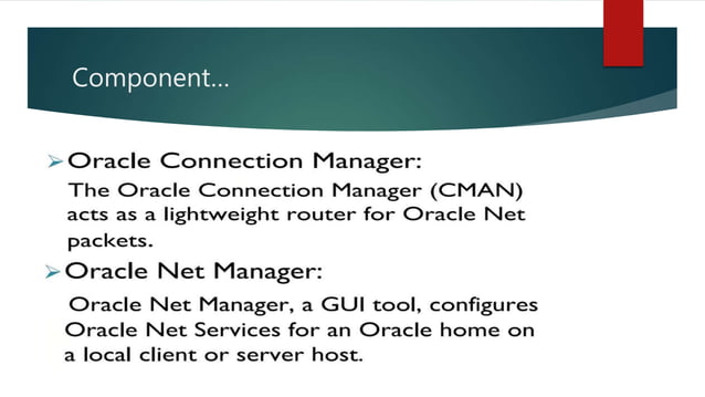 Oracle Net Architecture And Its Components Pptx