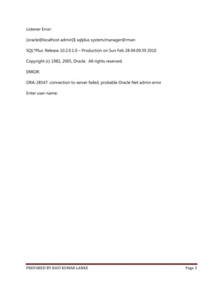 Oracle networking listener | PDF