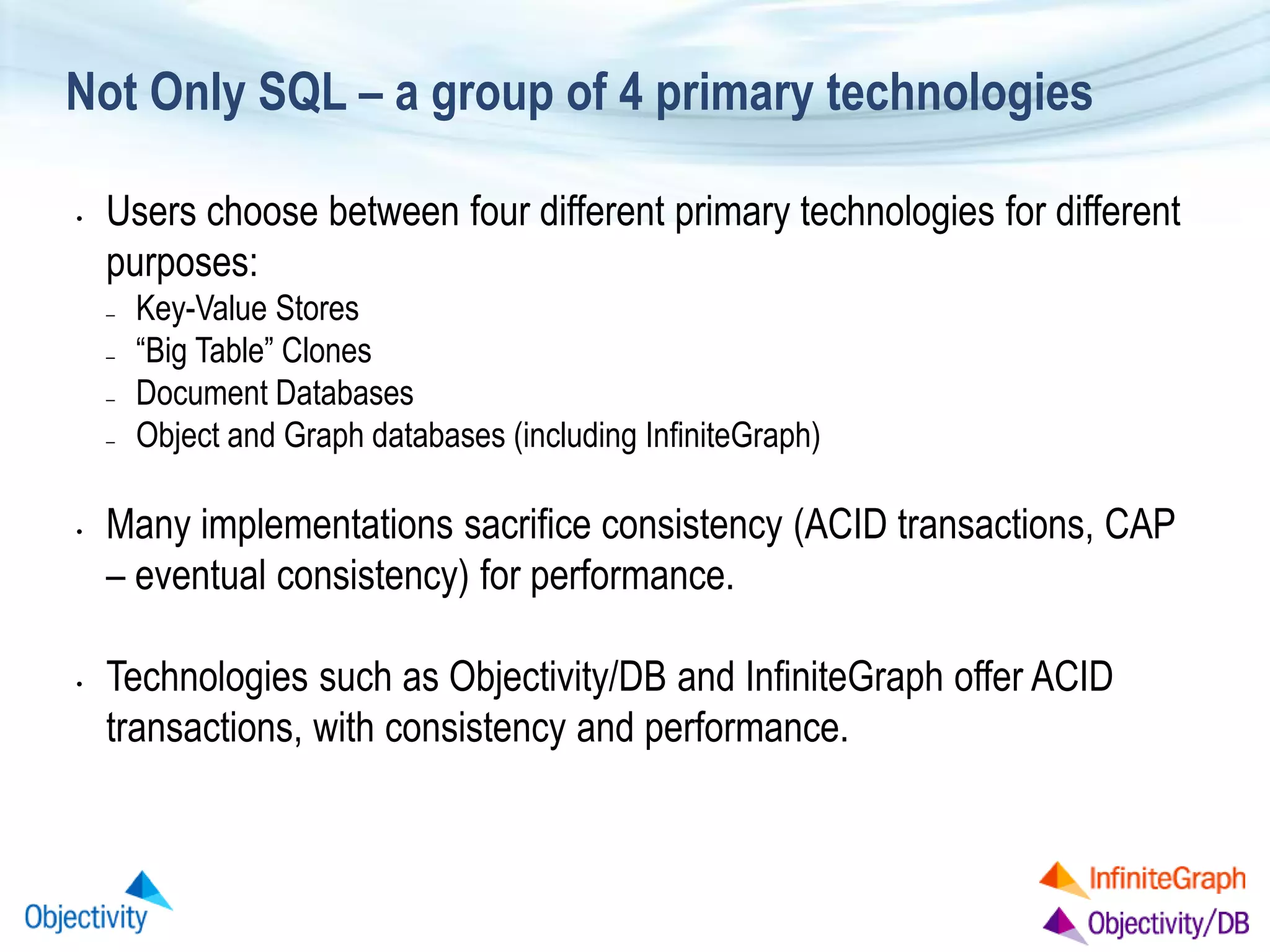 Oracle NoSQL DB & InfiniteGraph - Trends in Big Data and Graph ...
