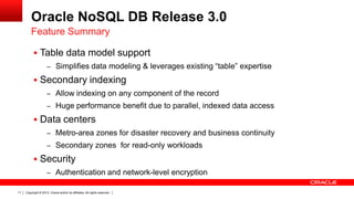 Oracle NoSQL Database release 3.0 overview | PDF