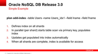 Oracle NoSQL Database release 3.0 overview | PDF