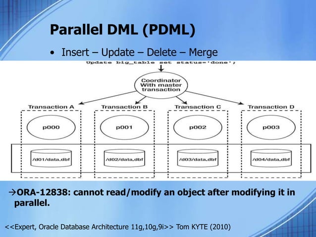 Oracle’ın parallel execution yetenekleri ve performans | PPT