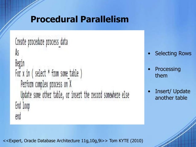 Oracle’ın parallel execution yetenekleri ve performans | PPT