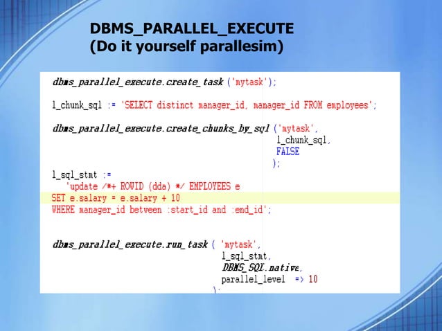 Oracle’ın parallel execution yetenekleri ve performans | PPT
