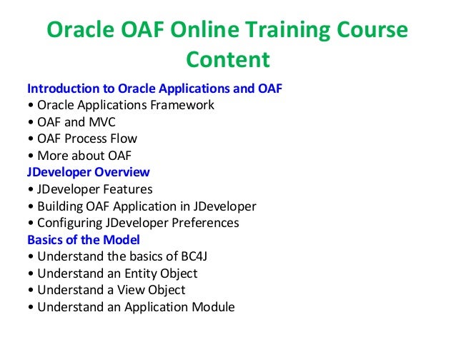 Oracle Oaf Online Training Oracle Oaf Tutorial