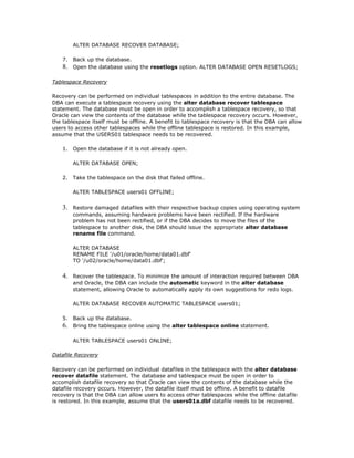 Oracle ocp backup exam | DOC | Databases | Computer Software and Applications