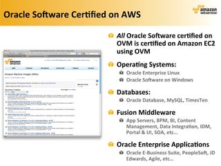 Oracle on aws overview sep 2011 | PPT