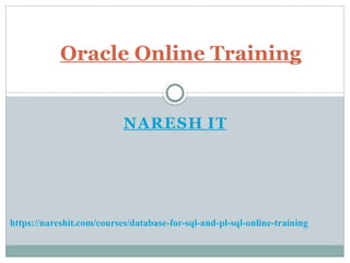 Best Oracle Online Training in Hyderabad 2024. | PPT