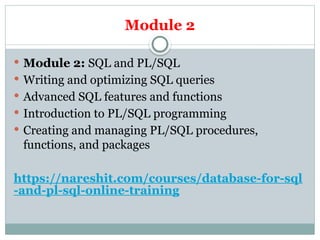 Best Oracle Online Training in Hyderabad 2024. | PPT