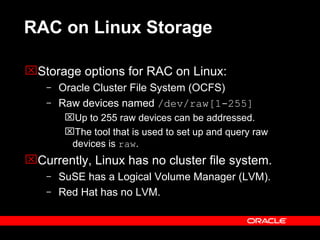 Oracle on linux | PPT | Operating Systems | Computer Software and Applications