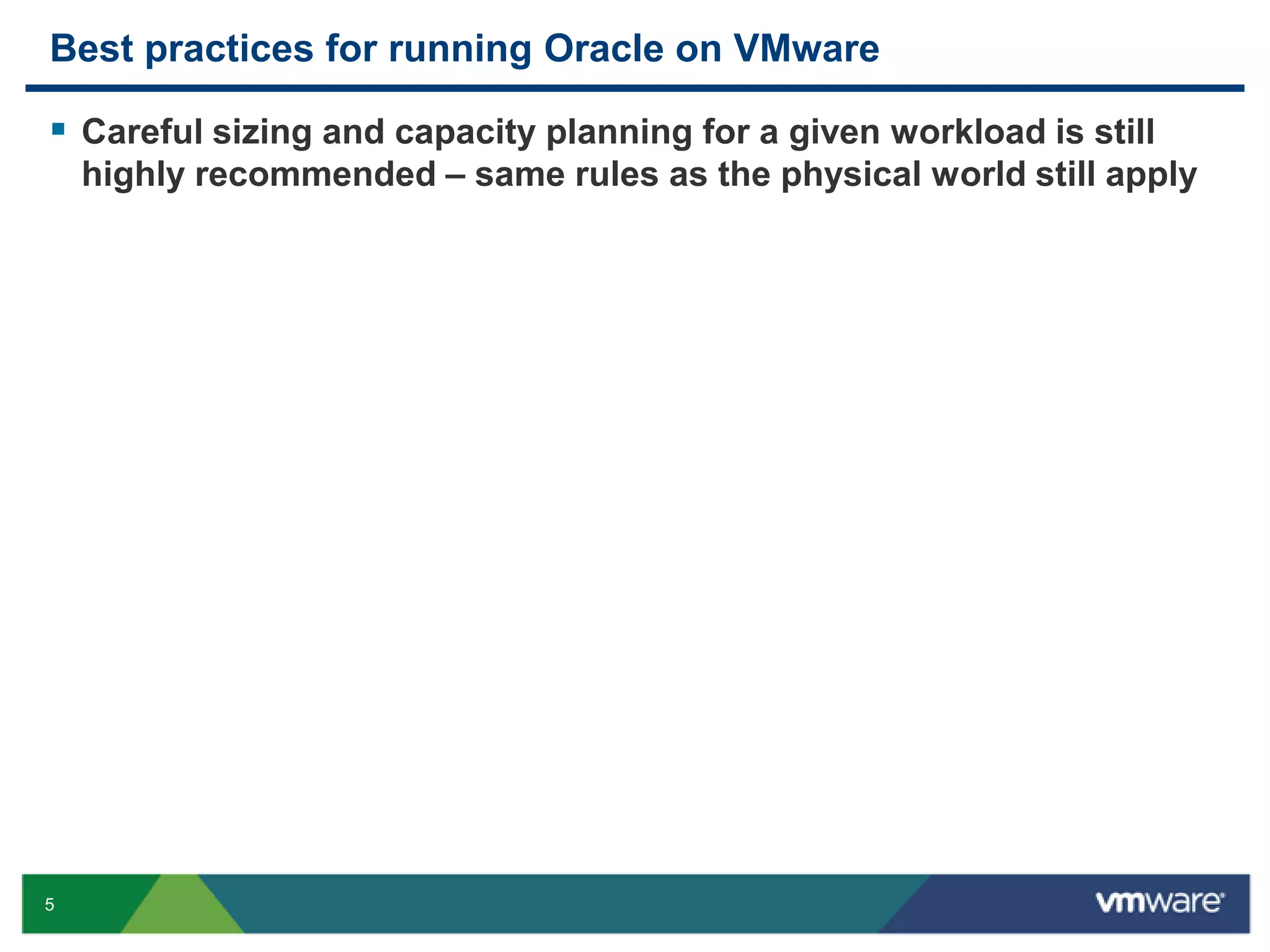 Oracle on vSphere best practices | PPTX