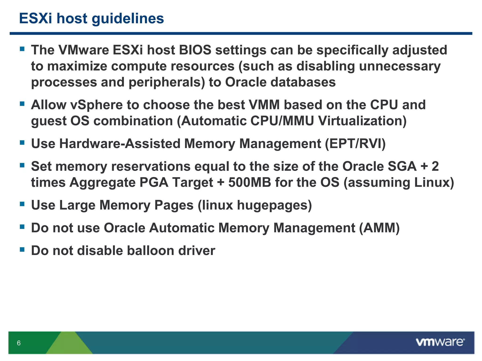 Oracle on vSphere best practices | PPTX
