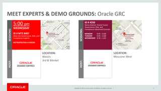 Oracle OpenWorld 2014 GRC events and sessions | PPT