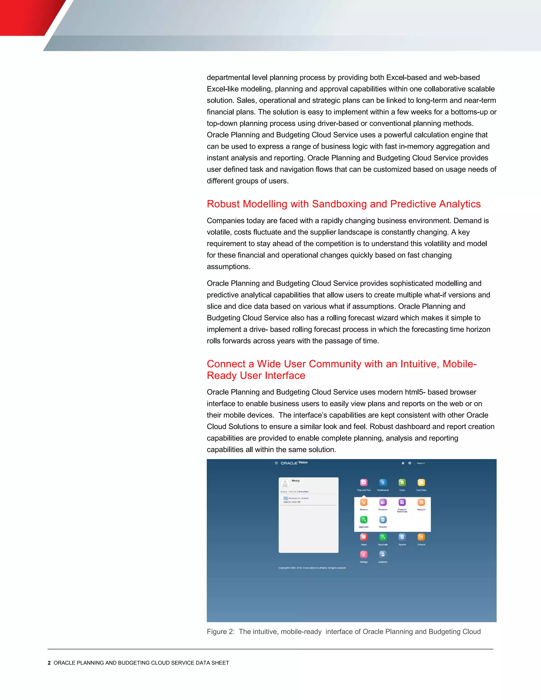 Oracle planning and budgeting data sheet | PDF