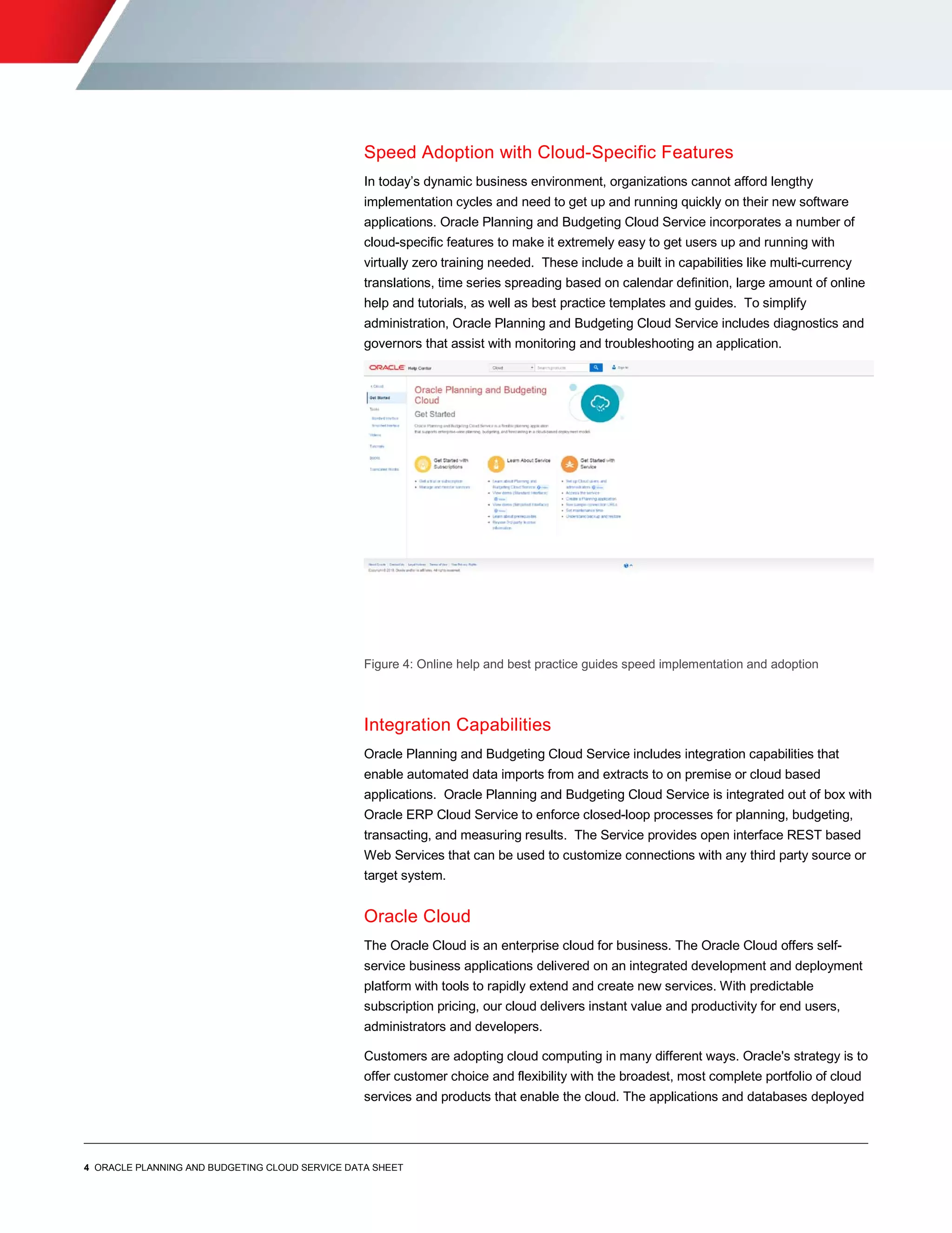 Oracle planning and budgeting data sheet | PDF