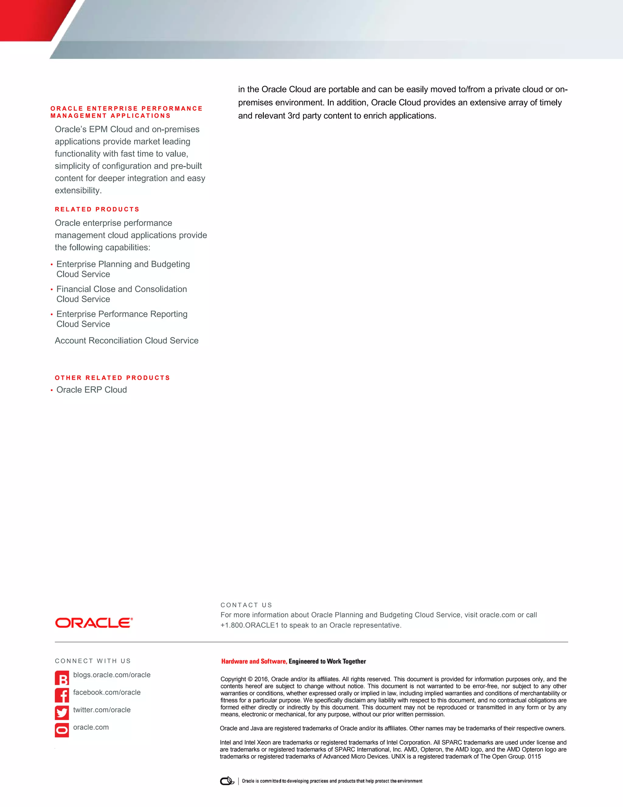 Oracle planning and budgeting data sheet | PDF
