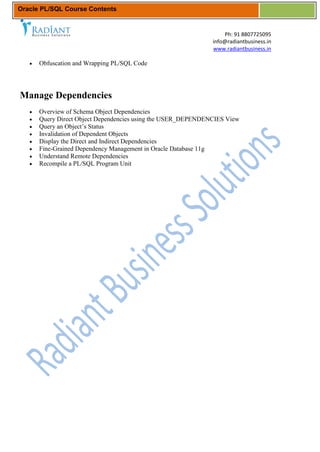 Oracle PLSQL Training in Chennai, Tambaram | PDF