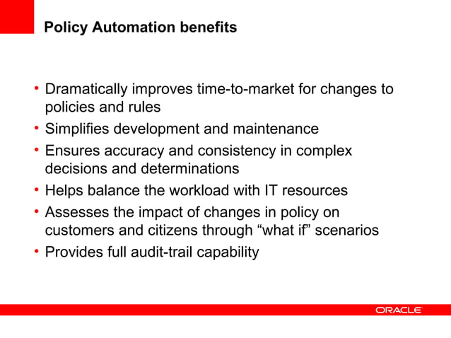 Oracle policy automation overview v4 july 2010 | PPT