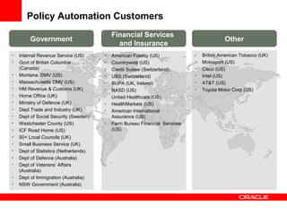 Oracle policy automation overview v4 july 2010 | PPT