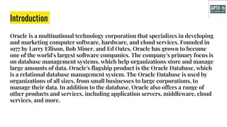 ORACLE Training course in Delhi | PPTX