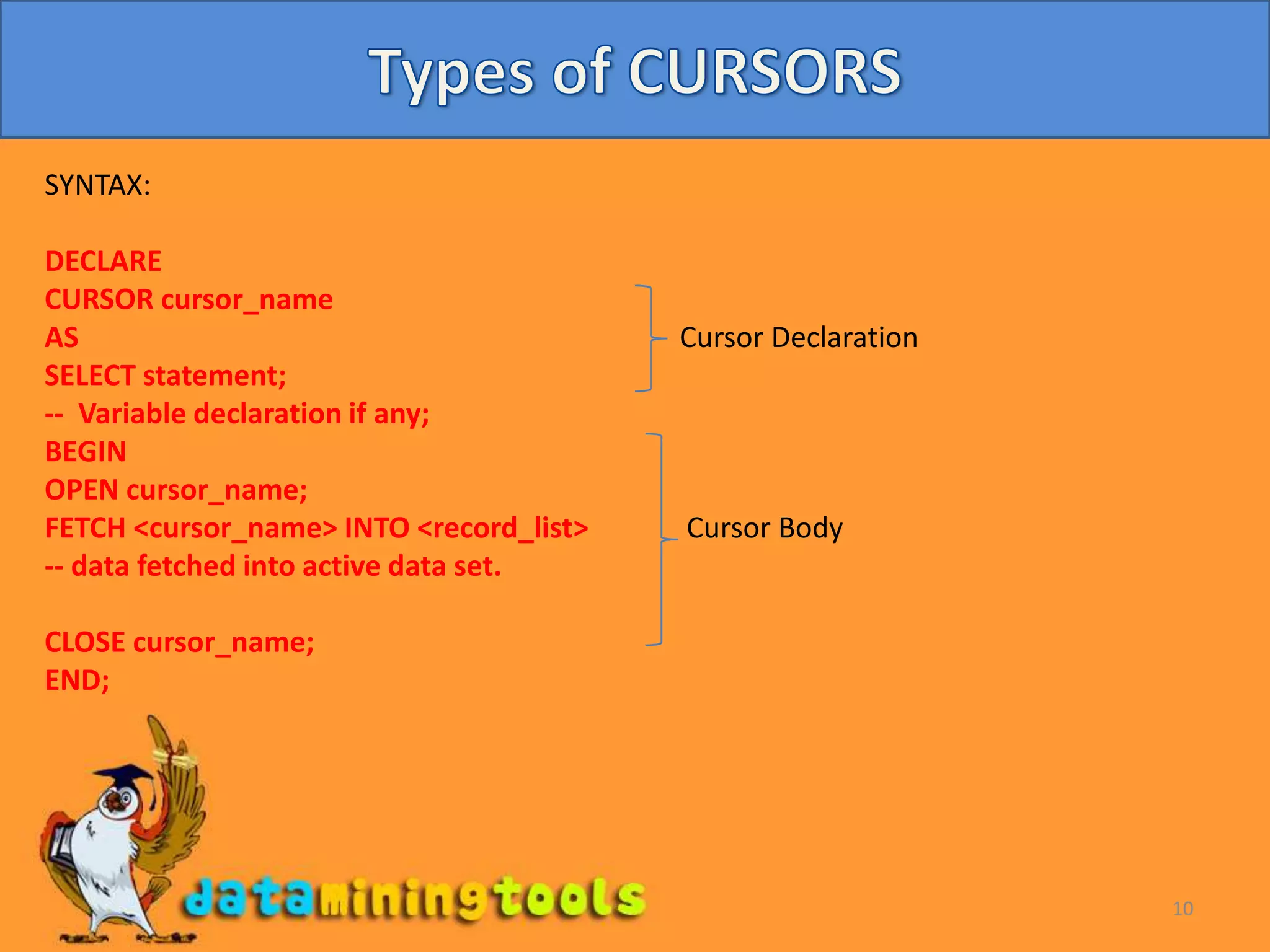 Oracle: Cursors | PPTX