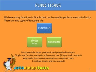 Oracle: Functions | PPTX