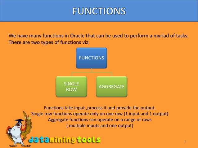 Oracle: Functions | PPTX