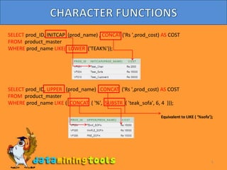 Oracle: Functions | PPTX
